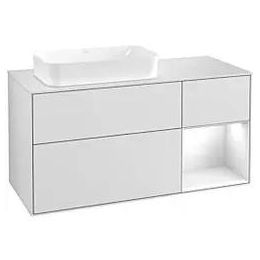 Villeroy & Boch Villeroy und Boch Finion Waschtischunterschrank G281GFMT 120cm, Abdeckplatte white matt, Emotion, Regal rechts Glossy white lacquer, White matt lacquer