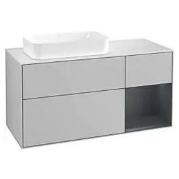 Villeroy & Boch Villeroy und Boch Finion Waschtischunterschrank G281HGGJ 120cm, Abdeckplatte white matt, Emotion, Regal rechts Midnight Blue Matt Lacquer, Light grey matt