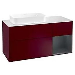 Villeroy & Boch Villeroy und Boch Finion Waschtischunterschrank G281HGHB 120cm, Abdeckplatte white matt, Emotion, Regal rechts Midnight Blue Matt Lacquer, Peony Matt