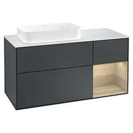 Villeroy & Boch Villeroy und Boch Finion Waschtischunterschrank G281PCHG 120cm, Abdeckplatte white matt, Emotion, Regal rechts Oak Veneer, Midnight Blue Matt Lacquer