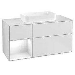 Villeroy & Boch Villeroy und Boch Finion Waschtischunterschrank G291GFMT 120cm, Abdeckplatte white matt, Emotion, Regal links Glossy white lacquer, White matt lacquer