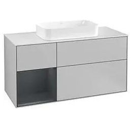 Villeroy & Boch Villeroy und Boch Finion Waschtischunterschrank G291HGGJ 120cm, Abdeckplatte white matt, Emotion, Regal links Midnight Blue Matt Lacquer, Light grey matt