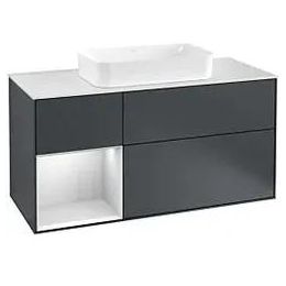 Villeroy & Boch Villeroy und Boch Finion Waschtischunterschrank G291MTHG 120cm, Abdeckplatte white matt, Emotion, Regal links White matt lacquer, Midnight Blue Matt Lacquer