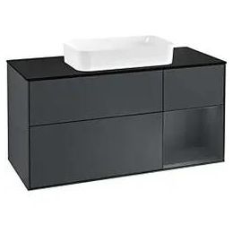 Villeroy & Boch Villeroy und Boch Finion Waschtischunterschrank G302HGHG 120cm, Abdeckplatte black matt, Emotion, Regal rechts Midnight Blue Matt Lacquer, Midnight Blue Matt Lacquer