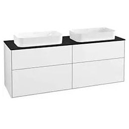 Villeroy & Boch Villeroy und Boch Finion Waschtischunterschrank G31200GF 160x60,3cm, Emotion, Abdeckplatte black matt, Glossy white lacquer