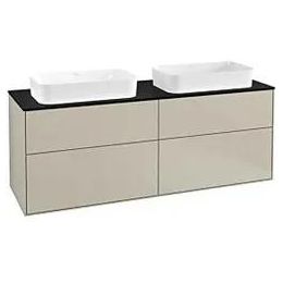 Villeroy & Boch Villeroy und Boch Finion Waschtischunterschrank G31200HH 160x60,3cm, Emotion, Abdeckplatte black matt, Sand Matt Lacquer