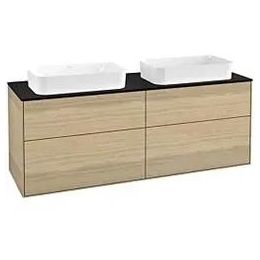 Villeroy & Boch Villeroy und Boch Finion Waschtischunterschrank G31200PC 160x60,3cm, Emotion, Abdeckplatte black matt, Oak Veneer