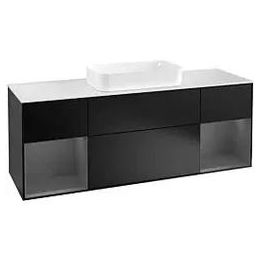 Villeroy & Boch Villeroy und Boch Finion Waschtischunterschrank G331GKPD 160cm, Abdeckplatte white matt, Emotion, Regale Anthracite matt lacquer, Black matt lacquer