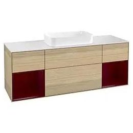 Villeroy & Boch Villeroy und Boch Finion Waschtischunterschrank G331HBPC 160cm, Abdeckplatte white matt, Emotion, Regale Peony matt lacquer, Oak Veneer