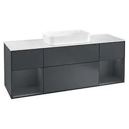 Villeroy & Boch Villeroy und Boch Finion Waschtischunterschrank G331HGHG 160cm, Abdeckplatte white matt, Emotion, Regale Midnight matt lacquer, Midnight Blue Matt Lacquer