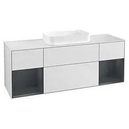 Villeroy & Boch Villeroy und Boch Finion Waschtischunterschrank G331HGMT 160cm, Abdeckplatte white matt, Emotion, Regale Midnight matt lacquer, White matt lacquer