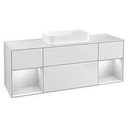 Villeroy & Boch Villeroy und Boch Finion Waschtischunterschrank G331MTMT 160cm, Abdeckplatte white matt, Emotion, Regale White matt lacquer, White matt lacquer