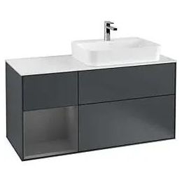 Villeroy & Boch Villeroy und Boch Finion Waschtischunterschrank G391GKHG 120cm, Abdeckplatte white matt, Emotion, Regal links Anthracite matt, Midnight Blue Matt Lacquer