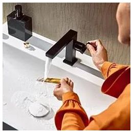 Hansgrohe Tecturis E Waschtischarmatur 73020670 Ausladung 155mm, mit Push-Open-Ablaufgarnitur, mattschwarz