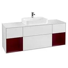 Villeroy & Boch Villeroy und Boch Finion Waschtischunterschrank G451HBMT 160cm, Abdeckplatte white matt, Emotion, Regale Peony matt lacquer, White matt lacquer