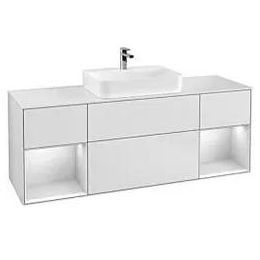 Villeroy & Boch Villeroy und Boch Finion Waschtischunterschrank G451MTMT 160cm, Abdeckplatte white matt, Emotion, Regale White matt lacquer, White matt lacquer