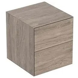 Geberit One Seitenschrank 505077006 45x49,2x47cm, 2 Schubladen, Nussbaum hickory/Melamin Holzstruktur