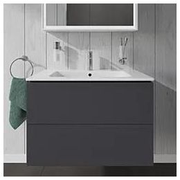 Duravit ME by Starck Waschtisch mit L-Cube Waschtischunterschrank 80 cm, graphit matt