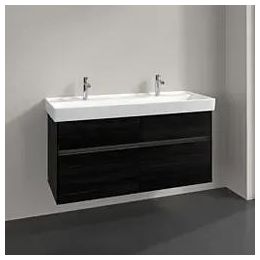 Villeroy & Boch V&B Waschtischunterschrank Collaro 115,4x54,6x44,4cm, Waschbecken mittig, LED, black oak