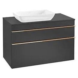 Villeroy & Boch Villeroy und Boch Venticello Waschtisch-Unterschrank A94205PD 95,7 x 60,6 x 50,2 cm, Waschtisch links, Griff Copper, Black Matt Lacquer