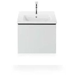 Duravit Me by Starck Möbel-Waschtisch 23365332601 53 x 43 cm, weiß seidenmatt, WonderGliss, ohne Hahnloch, mit Überlauf, Hahnlochbank