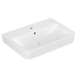 Villeroy & Boch Villeroy und Boch O.novo Waschtisch 4A4165T2 65x46cm, 1 Hahnloch, eckig, mit Überlauf, weiß AntiBac C-plus