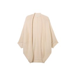 Tom Tailor Damen Oversized Cape-Cardigan, beige, Uni, Gr. ONESIZE