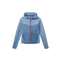 Tom Tailor Damen Sport-Sweatjacke mit Kapuze, blau, Uni, Gr. M