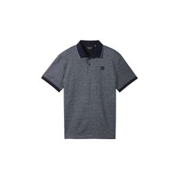 Tom Tailor Herren Gemustertes Poloshirt, blau, Muster, Gr. XL