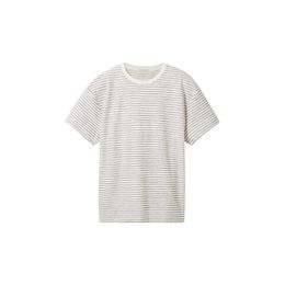 Tom Tailor Jungen Gestreiftes Oversized T-Shirt, weiß, Streifenmuster, Gr. 152