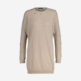 TK Maxx Beigefarbenes Midikleid-Pullover mit Zopfstrick