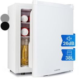 Klarstein Mini Kühlschrank für Zimmer, Mini-Kühlschrank für Getränke, Snacks & Kosmetik, Kleine Minibar, Kühlschrank Klein & Leise, Verstellbare Ablagen,