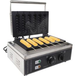 1500W Edelstahl Elektrische Waffeleisen Kommerzielles Waffelgerät Corn Dog Stiel Waffeleisen Waffel am Stiel Küchengeräte