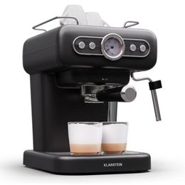 Klarstein - Espresso Siebträgermaschine mit Milchaufschäumer, 1,2L Retro Mini-Espressomaschine mit Siebträger, 950 w Kaffeemaschine Klein,