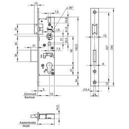 Wilka Einsteckschloss 1438-30 mm-U-Stulp-24 mm für Rohrrahmentüren