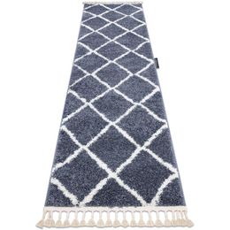 RUGSX - Teppich, Läufer berber cross grau - in die Küche, Halle, Korridor grey 70x250 cm