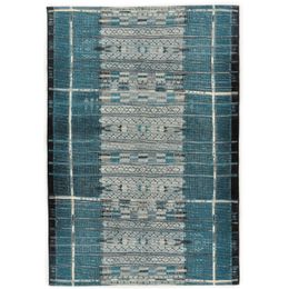 Teppich Gino Falcone "Outdoor-Africa 38" Teppiche Gr. B: 120 cm 1 St., 5 mm, L: 180 cm, blau Flachgewebe, Ethno Style, In- und Outdoor geeignet