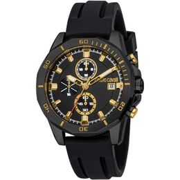 Chronograph Roberto Cavalli "Uomo Sport III", schwarz (schwarz, schwarz), Armbanduhren, Herren, Quarzuhr, Armbanduhr, Herrenuhr, Silikonarmband, analog, Tag