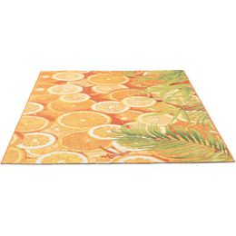 Teppich Sansibar "Rantum Beach 001" Teppiche Gr. B: 120 cm + 1 St., 5 mm, L: 180 cm, orange Flachgewebe, modernes Sommer Design, In- und Outdoor geeignet