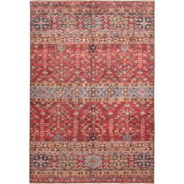 Teppich me gusta "Faye 325" Teppiche Gr. B: 230 cm 1 St., 6 mm, L: 330 cm, bunt (multi, rot) Flachgewebe, gedrucktes Motiv, Wohnzimmer, Esszimmer