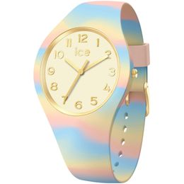 Ice Watch Quarzuhr ICE-WATCH "ICE tie and dye - Small 3H" Armbanduhren bunt (hellblau, rosa, gelb) Damen Armbanduhr, Damenuhr, Silikonarmband, analog