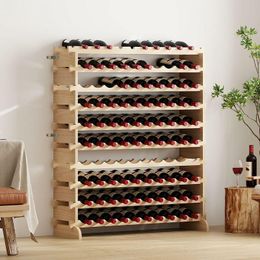 Flaschenregal Weinregal Stapelbares Weinregale 10-Tier Weinlagerung für 100 Flaschen Weinständer Flaschenständer Weinlagerschrank aus Holz, 110 x 35