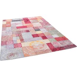 Teppich Gino Falcone "Cosima-112" Teppiche Gr. B: 80 cm 1 St., 3 mm, L: 160 cm, bunt Flachgewebe, mit Chenillegarn, modernes Patchwork-Design, Ornamente