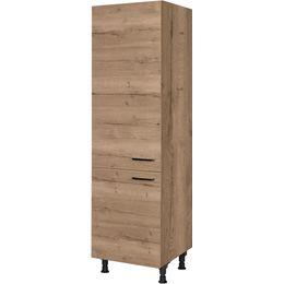 Kühlmodul Nobilia ""Structura", für ein Kühl- und Gefrierschrank, Ausrichtung wählbar" Schränke Gr. B/H/T: 60cm x 216,6cm x 58,3cm, Türanschlag links, 2 St., braun (front und korpus: eiche havanna nachbildung) vormontiert, Ausrichtung wählbar, BreiteHöhe: 60216,6 cm