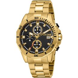 Chronograph Roberto Cavalli "Uomo Sport III", gold (goldfarben, schwarz), Armbanduhren, Herren, Quarzuhr, Armbanduhr, Herrenuhr, Edelstahlarmband, analog, Tag