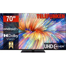 F (A bis G) Telefunken LED-Fernseher Fernseher Dolby Atmos,USB-Recording,Google Assistent,Android-TV schwarz