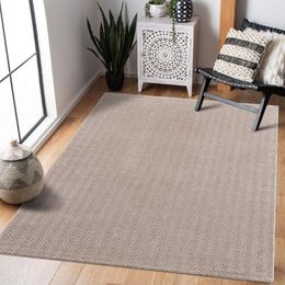 Teppich Carpet City "Friseé-Teppich FANCY805" Teppiche Gr. B: 160 cm 1 St., 12 mm, L: 230 cm, beige Kurzflor, Einfarbig, 3D-Optik, Zickzack Look