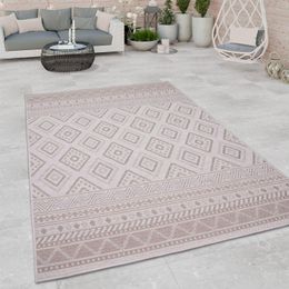 Teppich Paco Home "Vermont 184" Teppiche Gr. B: 300 cm 1 St., 4 mm, L: 400 cm, beige Flachgewebe, modernes Design mit Rauten, gesteift, Outdoor geeignet