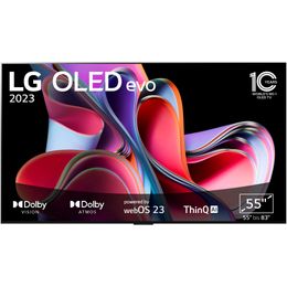 LG OLED-Fernseher, OLED evo, α9 Gen6 4K AI-Prozessor, Brightness Booster Max, F (A-G), Fernseher, schwarz, 55