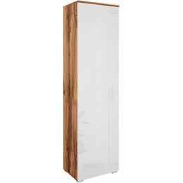 Schuhschrank Inosign "Paris" Schränke Gr. B/H/T: 50cm x 180cm x 35cm,, weiß (votan eichefarben, hochglanz) moderne Garderobenschrank Höhe 180cm, 6 geräumiger Fächer